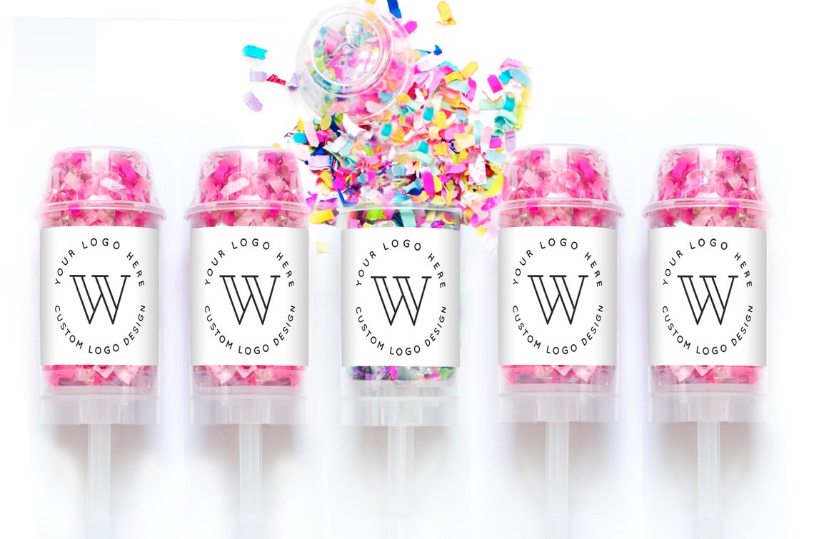 Logo Confetti Poppers Bulk Event Favor Confetti Push Pop | Etsy
