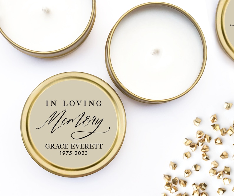 Funeral Favors - in Loving Memory Candles - Memorial Service Candle ...