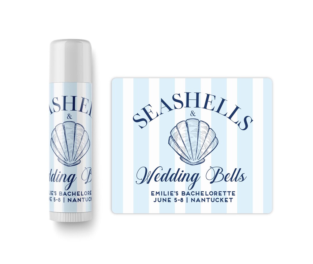 Seashells & Wedding Bells Lip Balm - Beach Bachelorette Party Favors ...