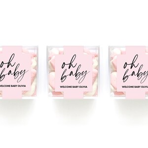 Baby Shower Party Favor - Clear Cube Candy Favor Boxes - Oh Baby Party ...