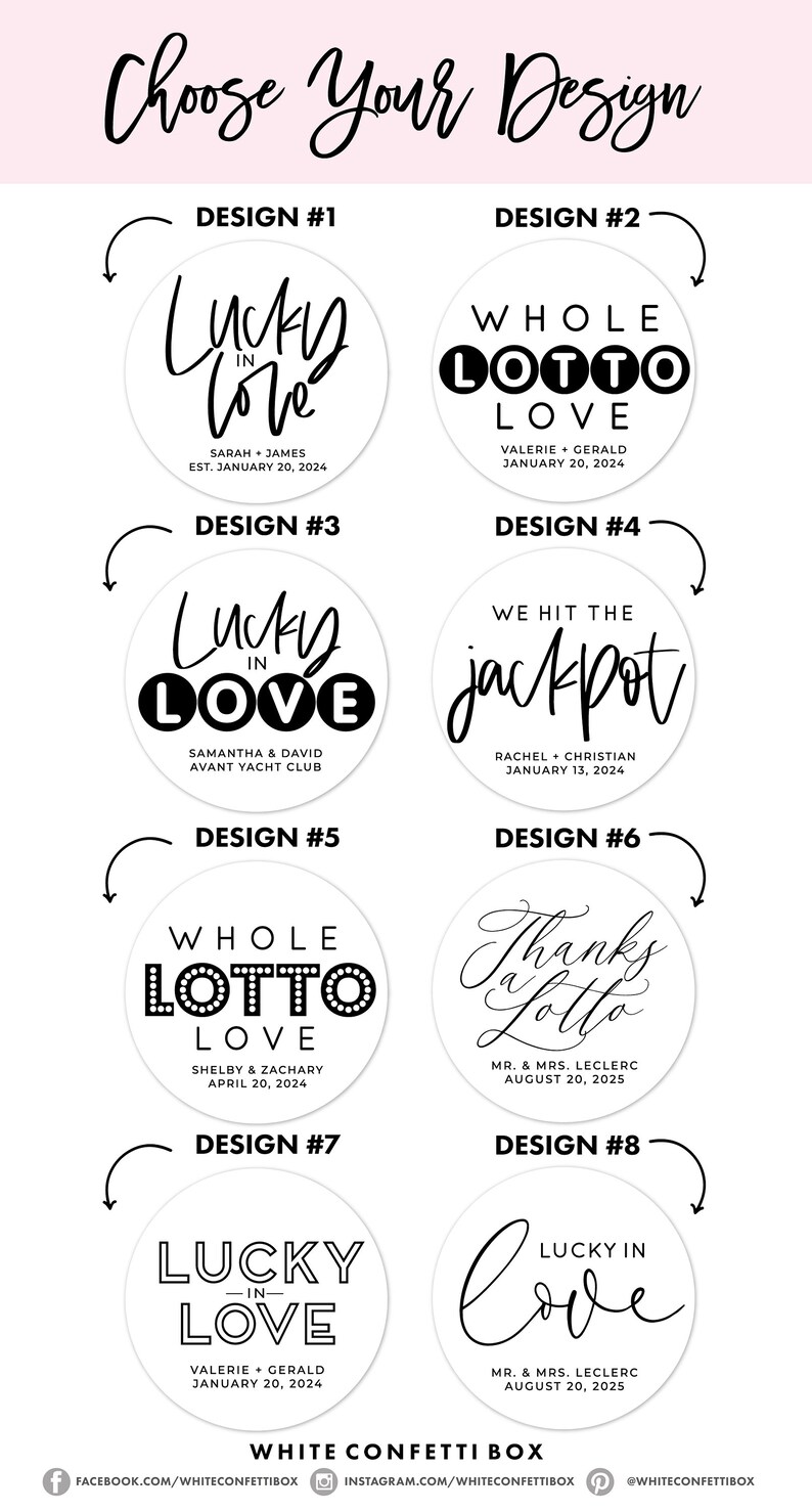 Lotto Wedding Favor Lotto Ticket Favor Stickers Lottery - Etsy