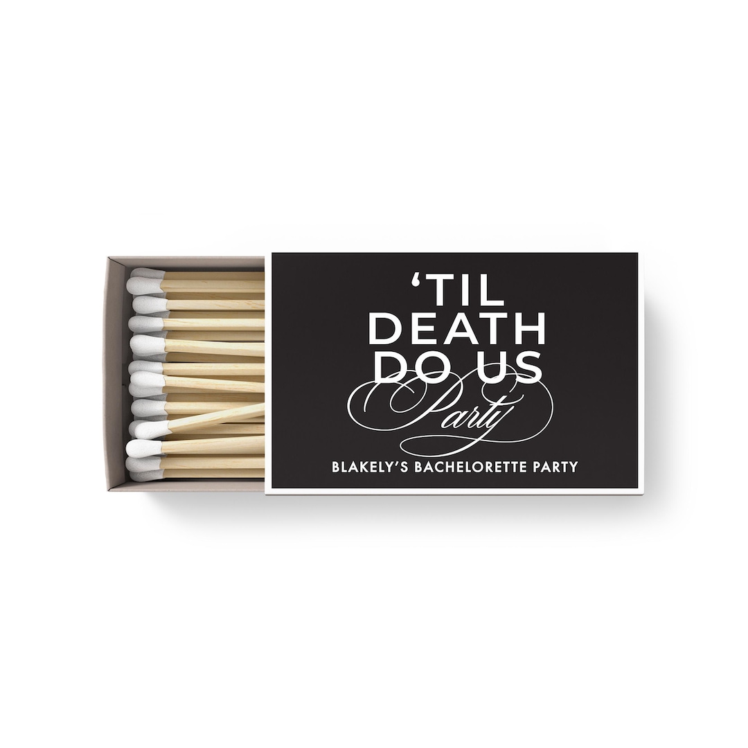 Til Death Do Us Party - Wedding Matches SET OF 50 - Bachelorette Party ...
