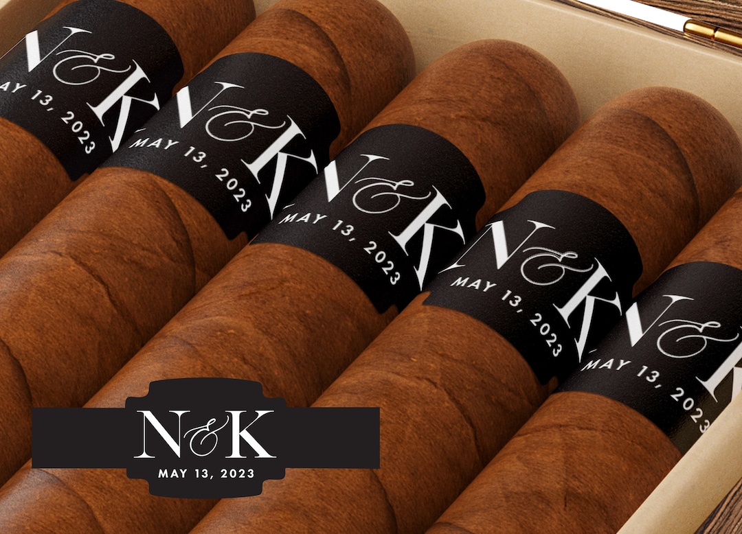 BULK Custom Cigar Bands - Custom Wedding Cigar Labels - Wedding Cigar ...