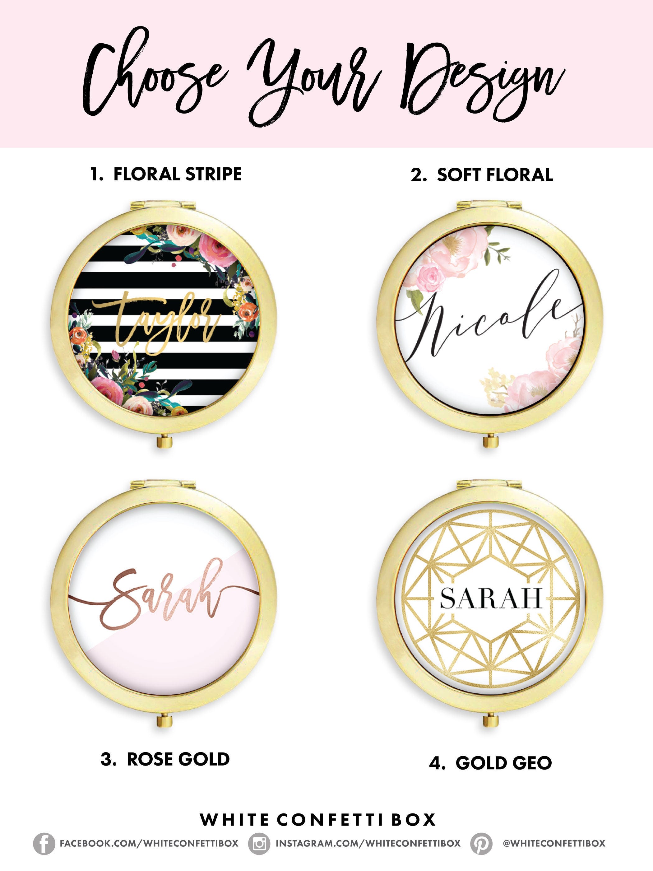 Gold & Rose Gold Compact Mother of the Bride Compact Bride | Etsy