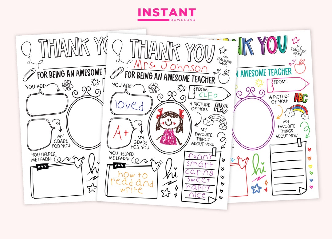 Teacher Appreciation Coloring Page - INSTANT DOWNLOAD - Teacher ...