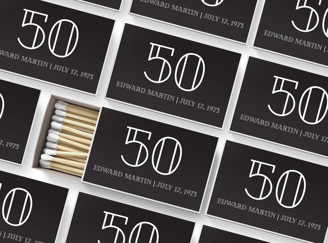 Birthday Matches SET OF 50 - Milestone Birthday Party - Custom Party ...