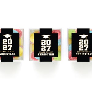 Graduation Party Favor - Clear Cube Candy Favor Boxes - Graduation ...