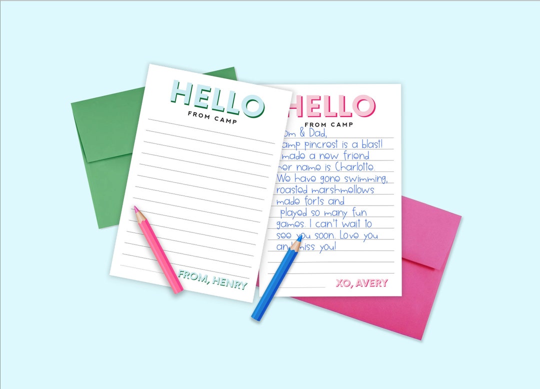 Camp Stationery for Summer Camp - Camp Stationary - A Note From Camp ...