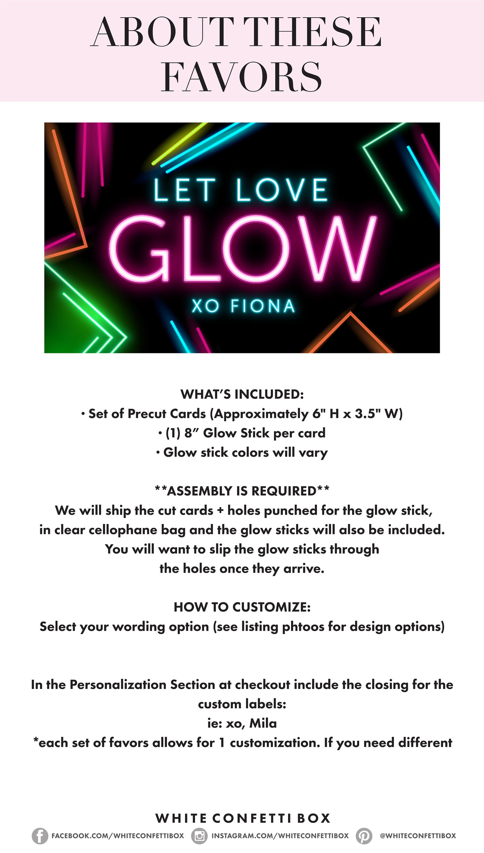 Glow Stick Valentine Favors for Kids SET OF 6 - Let Love Glow ...