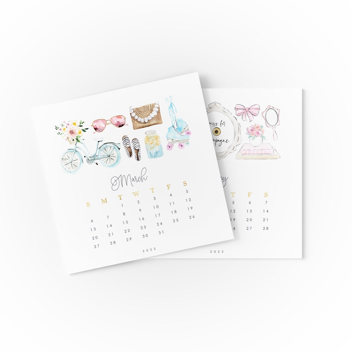 Desk Calendar Set Fashion Illustration Gift Calendar | Etsy