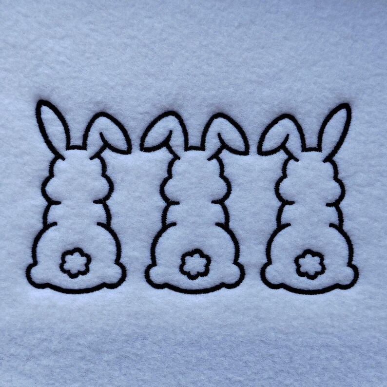 Cute Bunny Outline Embroidery Design - 4 Sizes (instant Download) - Etsy