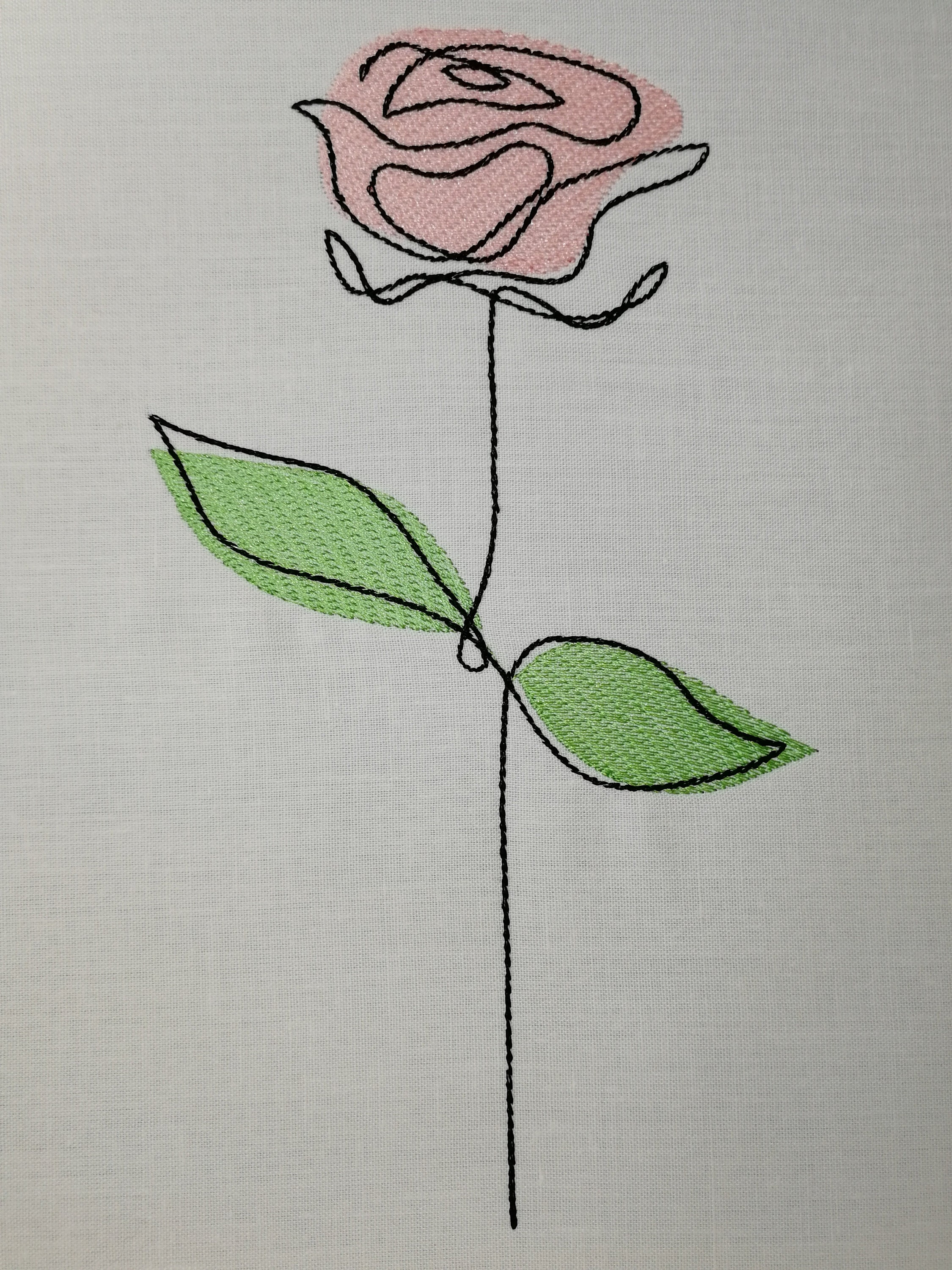 Line Rose Embroidery One Line Art One Line Rose File 3 - Etsy