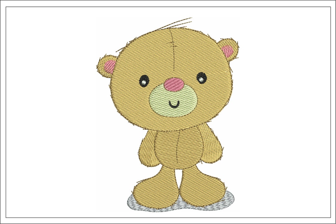 Cute Teddy Embroidery Design, Cute Animal Embroidery File, Teddy ...