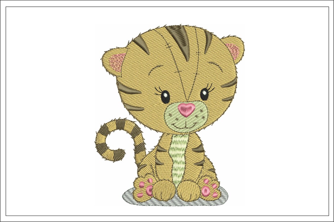 Cute Tiger Embroidery File, Cute Tiger Embroidery Design, Tiger Machine ...