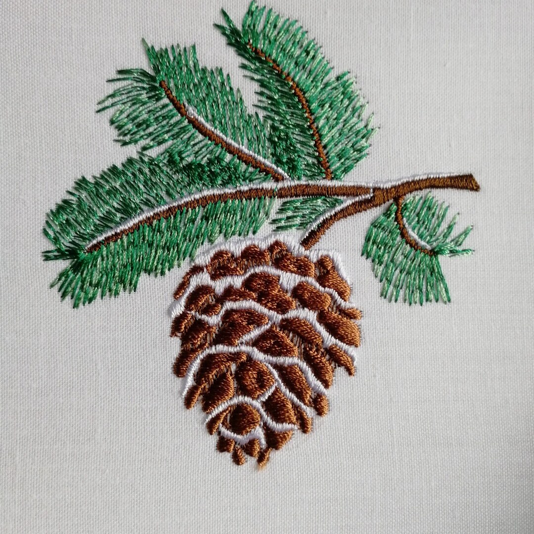 Pine Cone Embroidery Design - Winter Embroidery Design - Pine ...