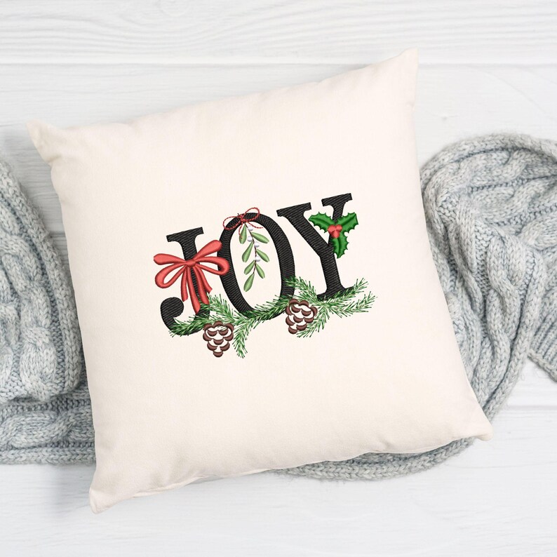 Joy Embroidery Design - Christmas Embroidery Pattern (instant Download ...