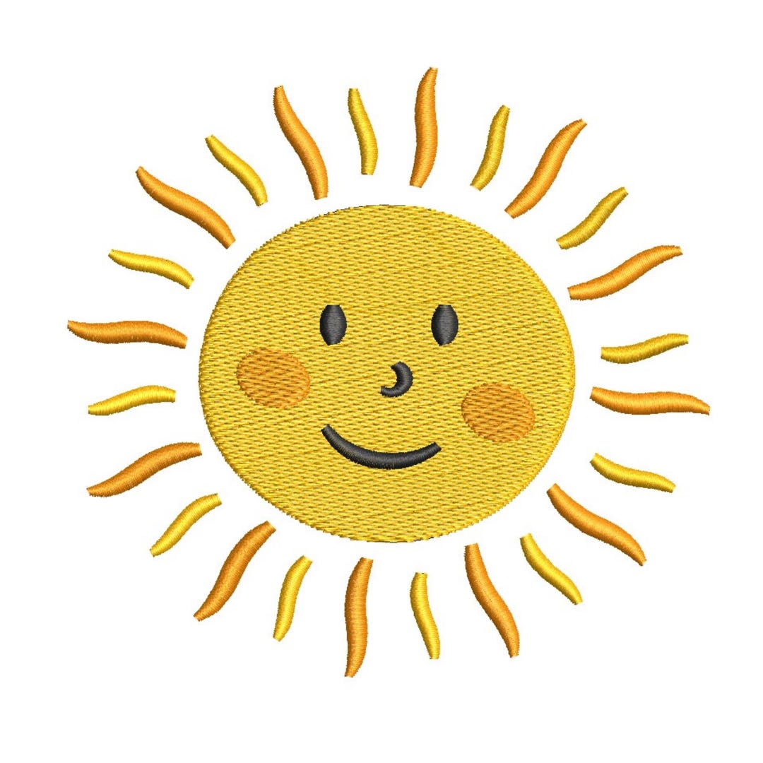 Sun Embroidery Design | Sunshine Machine Embroidery Pattern | Happy Sun ...