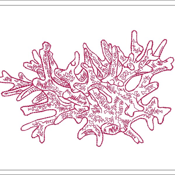 Coral Embroidery Design - Etsy