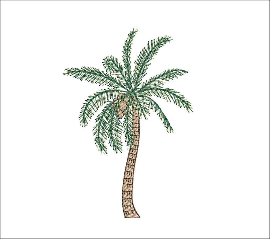 Coconut Palm Tree Embroidery Design, Coconut Tree Machine Embroidery ...