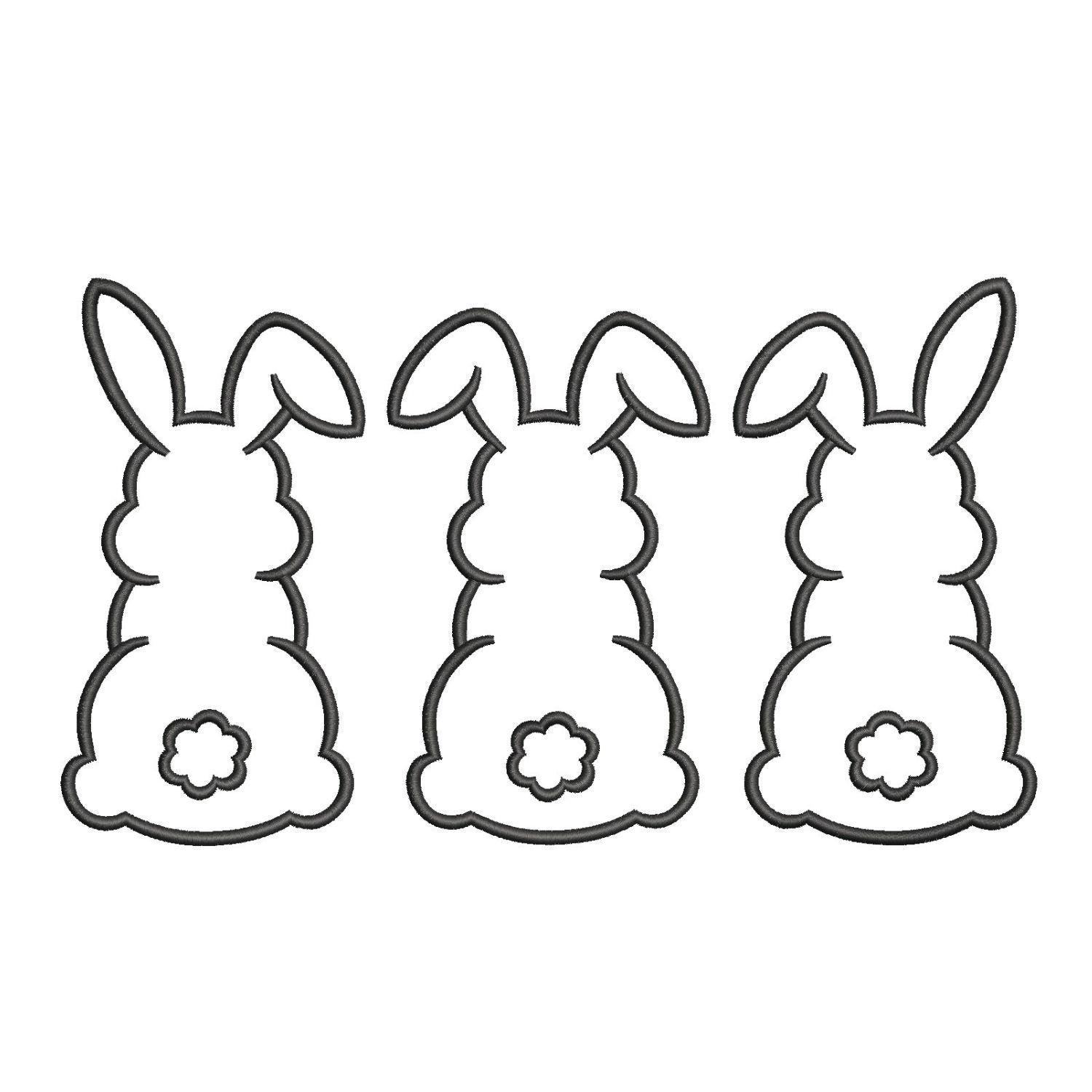 Cute Bunny Outline Embroidery Design - 4 Sizes (instant Download) - Etsy