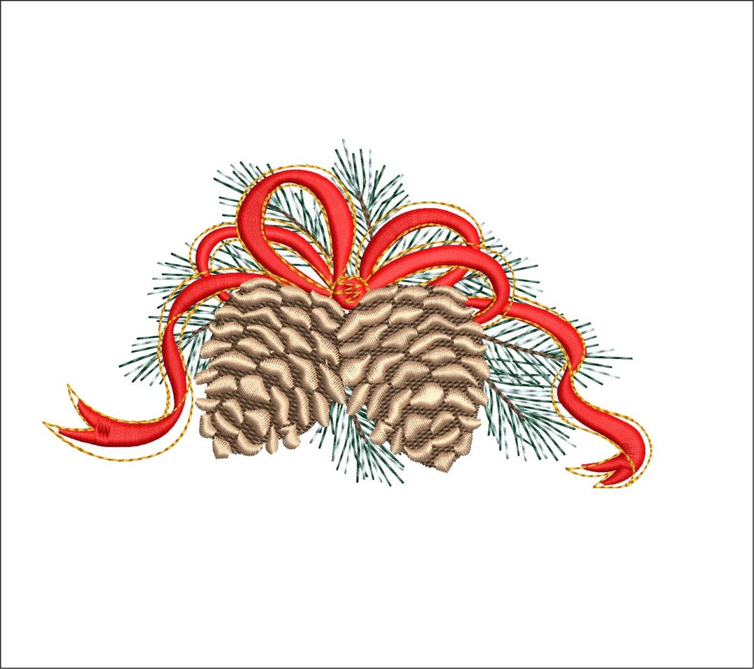 Pine Cone Embroidery Design: Forest Branch Machine File (instant ...