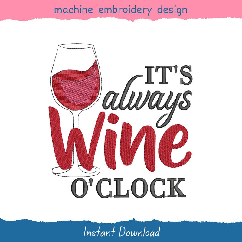 Wine Embroidery - Etsy