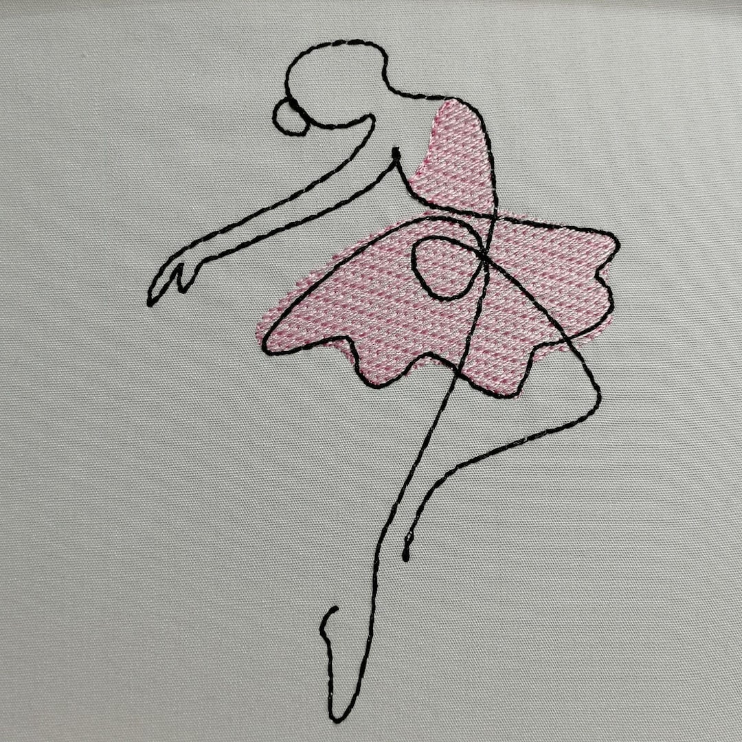 Motif de broderie ballerine - motif de broderie une ligne - motif de ...