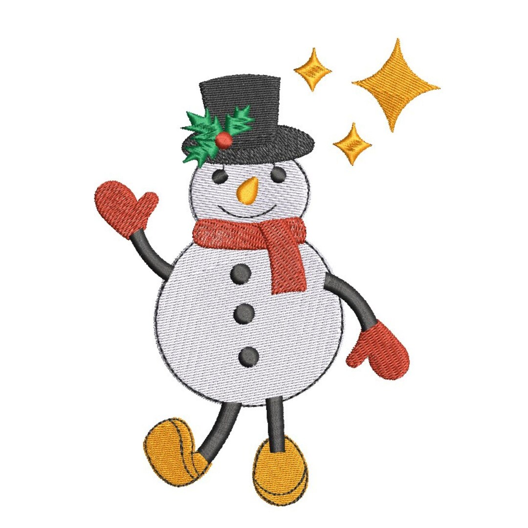 Retro Dancing Snowman Machine Embroidery Design (instant Download) - Etsy