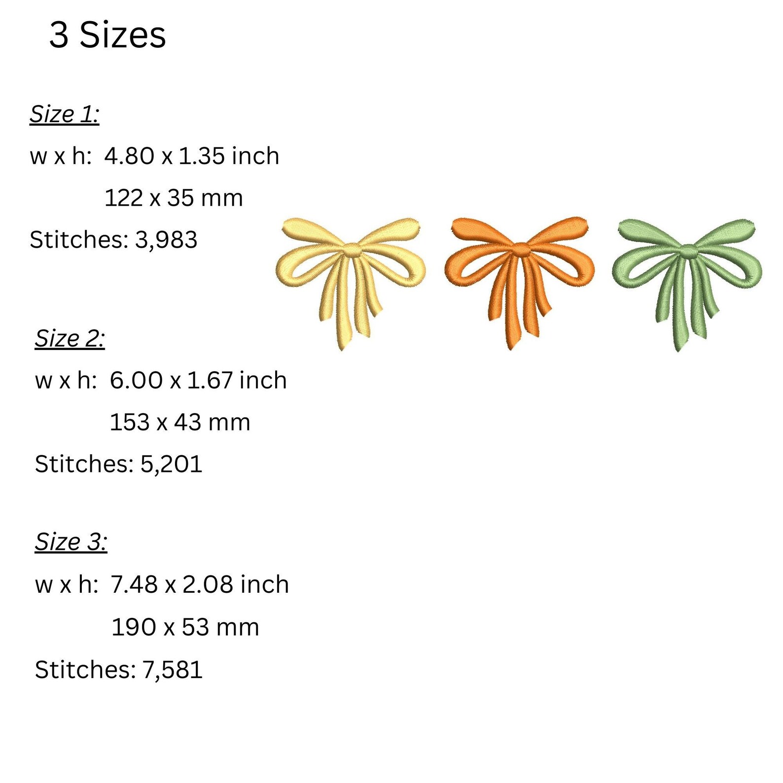 Bow Embroidery Design: Coquette Machine Embroidery Pattern (instant ...