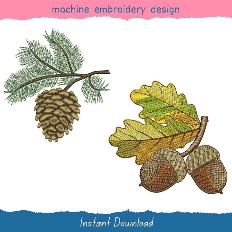Acorn Embroidery - Etsy