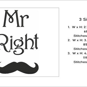 Mr & Mrs Embroidery File Mr Right Embroidery File Mrs Always - Etsy