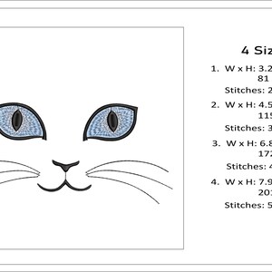 Cat Eyes Embroidery Design: Animal Face Pattern (digital Download) - Etsy
