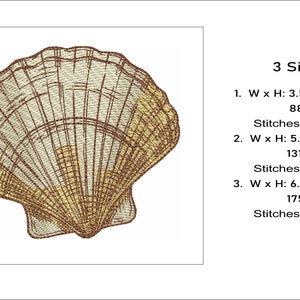 Shell Embroidery Design, Sea Shell Embroidery File, Beach Machine ...