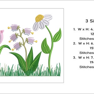 Spring Embroidery Design, Spring Flowers Embroidery File, Field Flowers ...