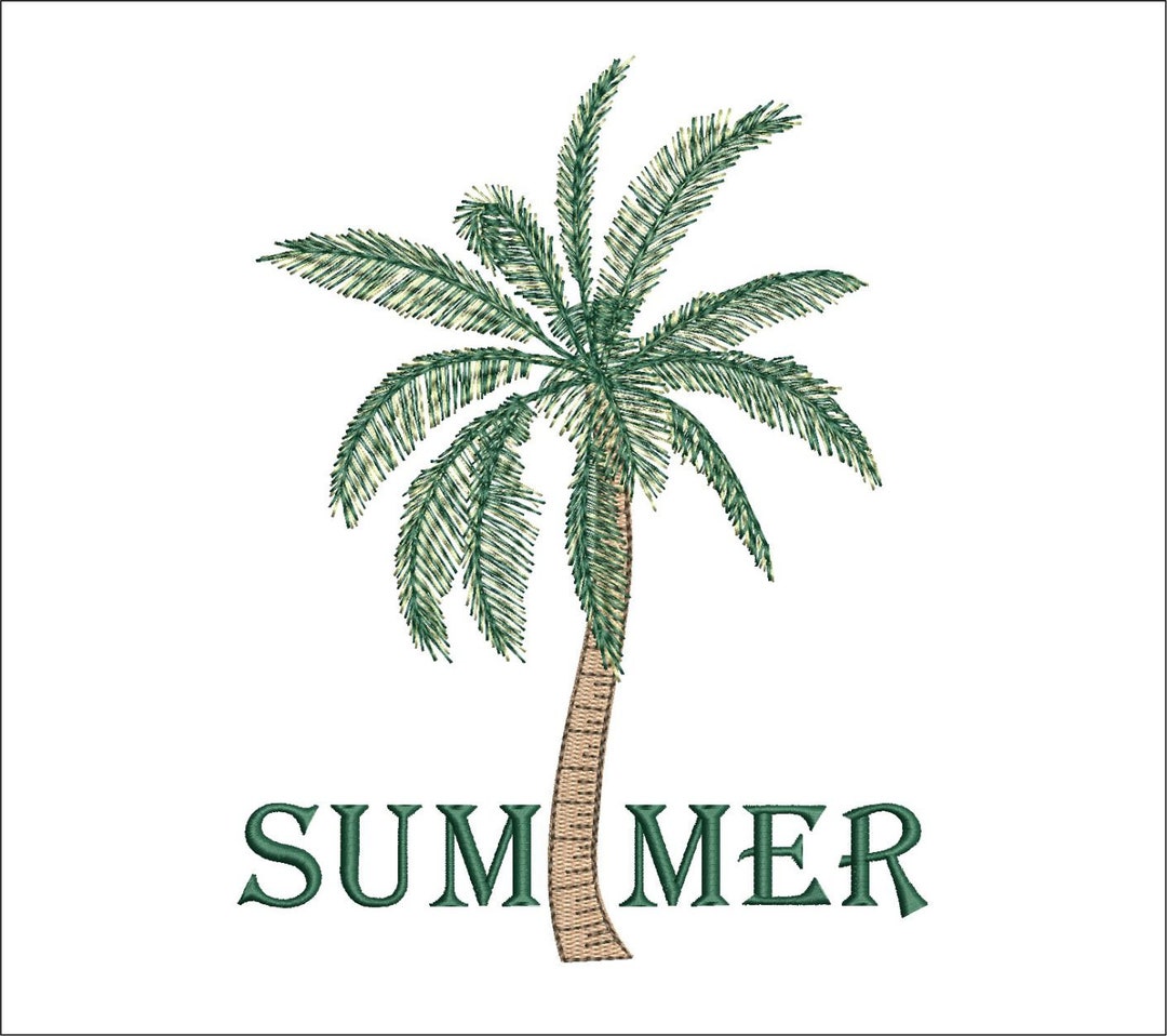 Palm Tree Embroidery Design Available in 4 Sizes for Immediate Download ...
