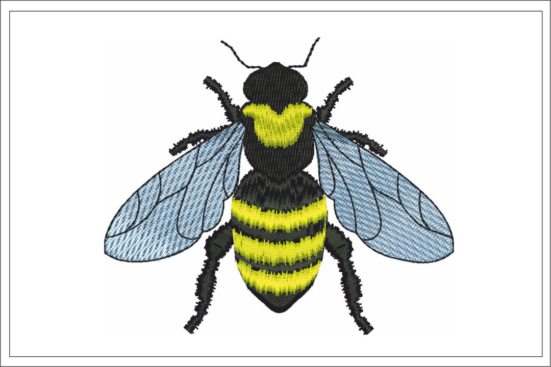 Bee Embroidery Design, Bee Embroidery File, Machine Embroidery File ...