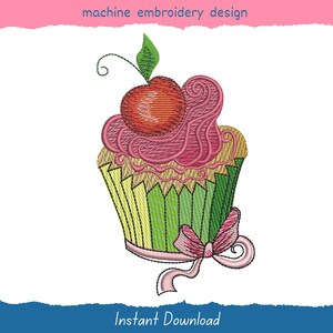 Cupcake Embroidery Design: Colorful Bakery Pattern (instant Download ...