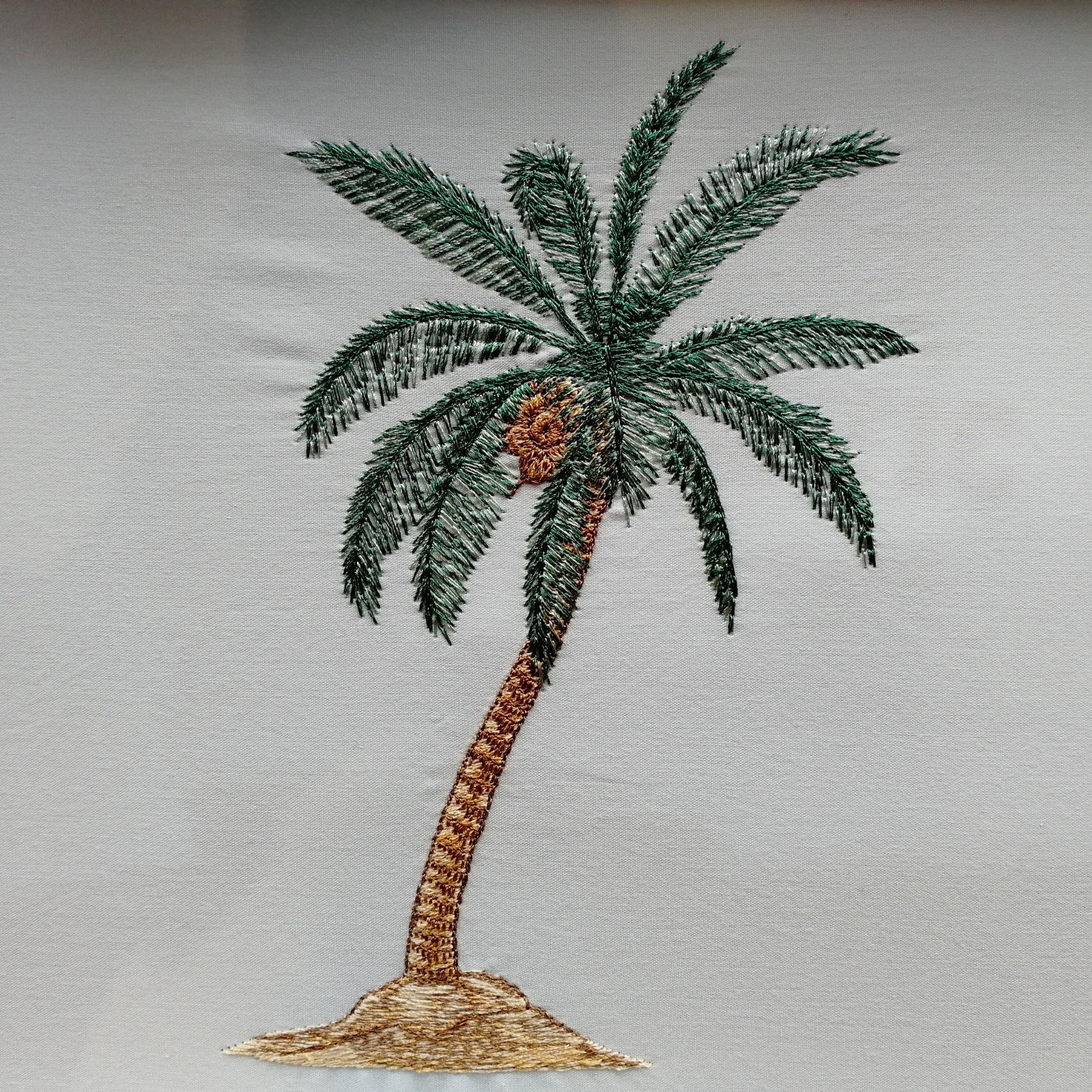 Coconut Palm Tree Embroidery Design - Palm Tree Embroidery Pattern ...