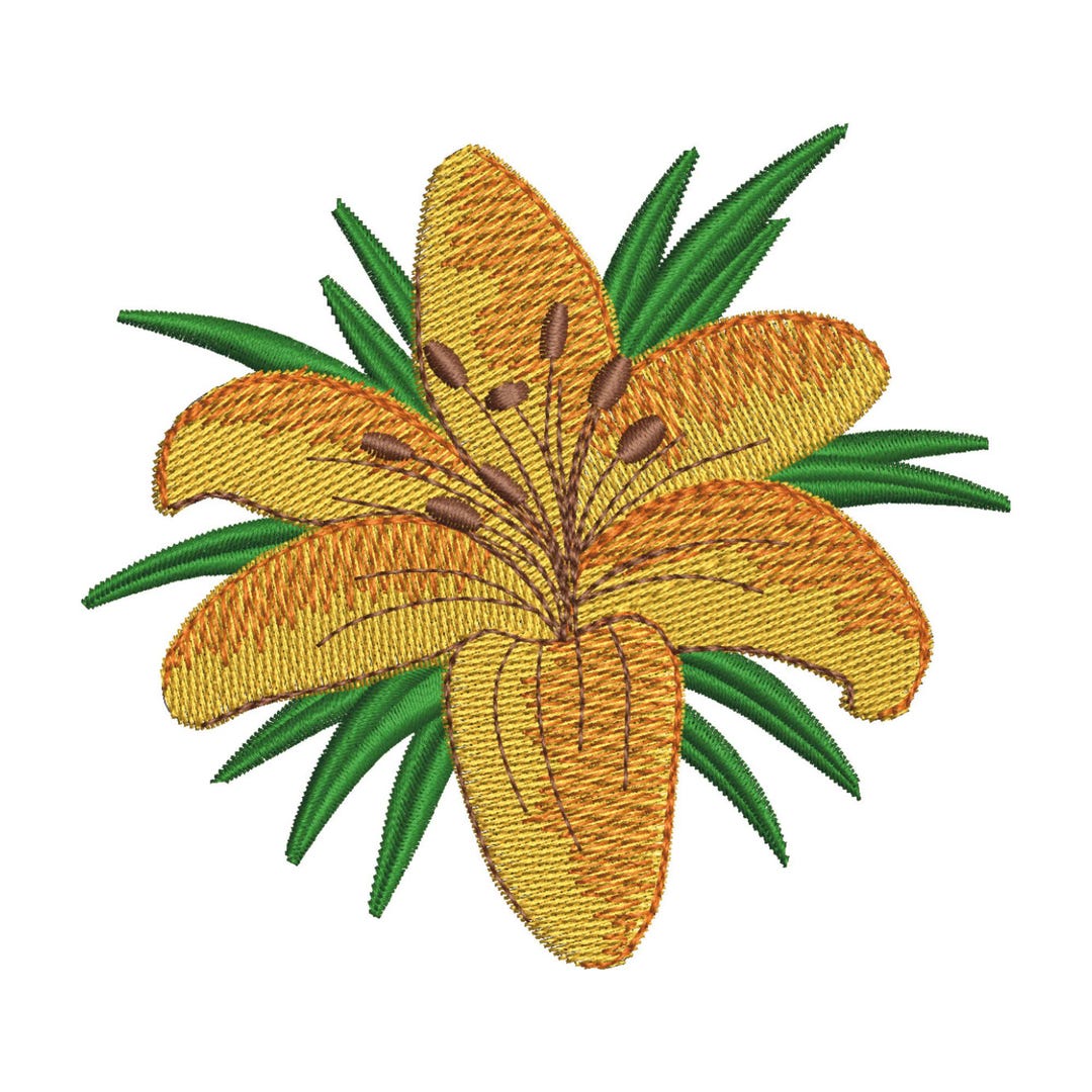 Lily Embroidery Design - Tiger Lily Embroidery Pattern - Floral ...