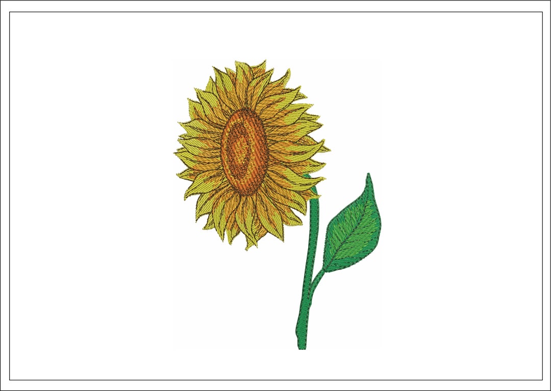 Sunflower Embroidery Design, Sunflower Machine Embroidery File, Flower ...