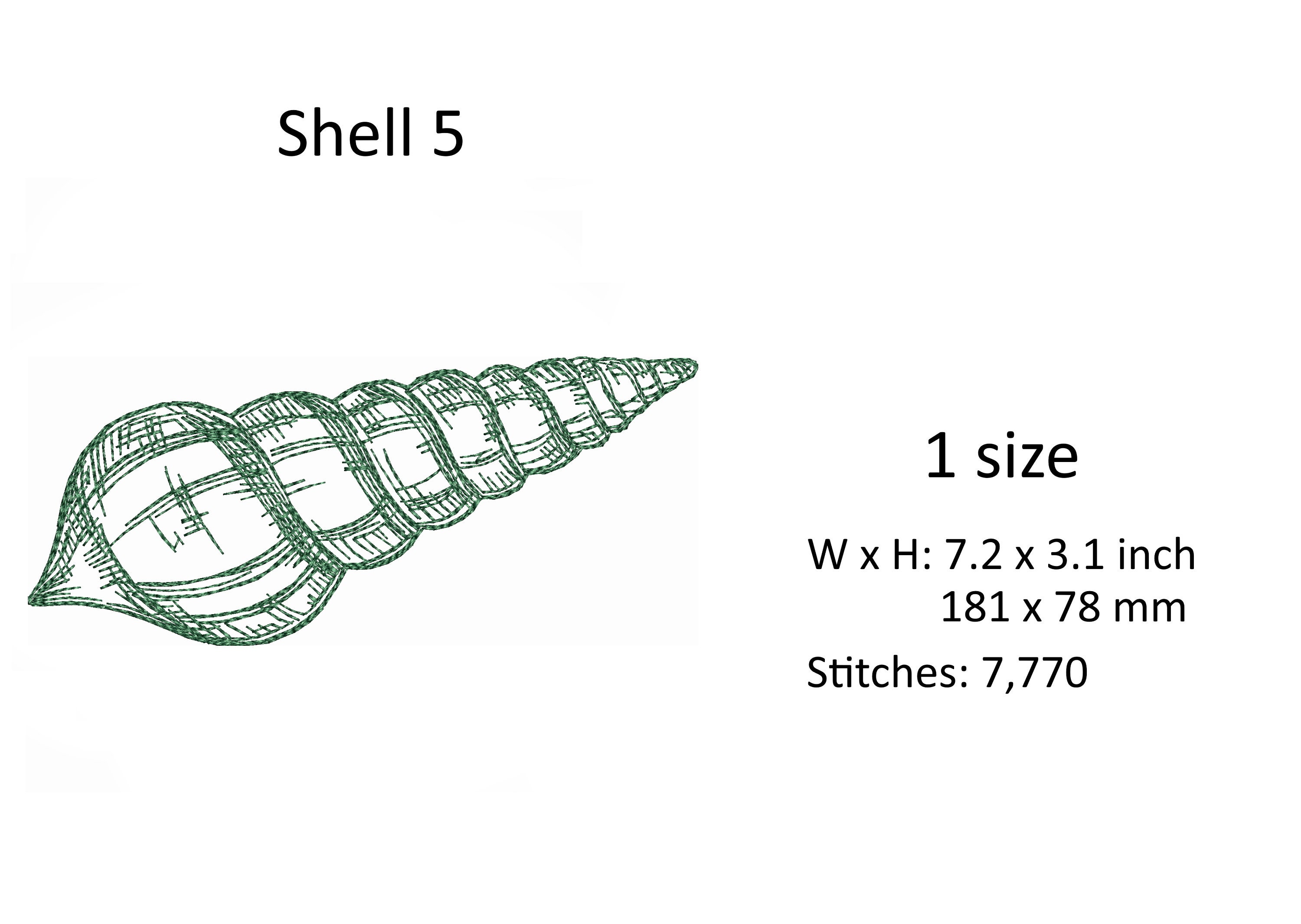 Large Shells embroidery sea shells sea embroidery shell | Etsy