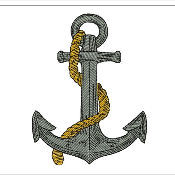 Anchor Embroidery Design - Etsy