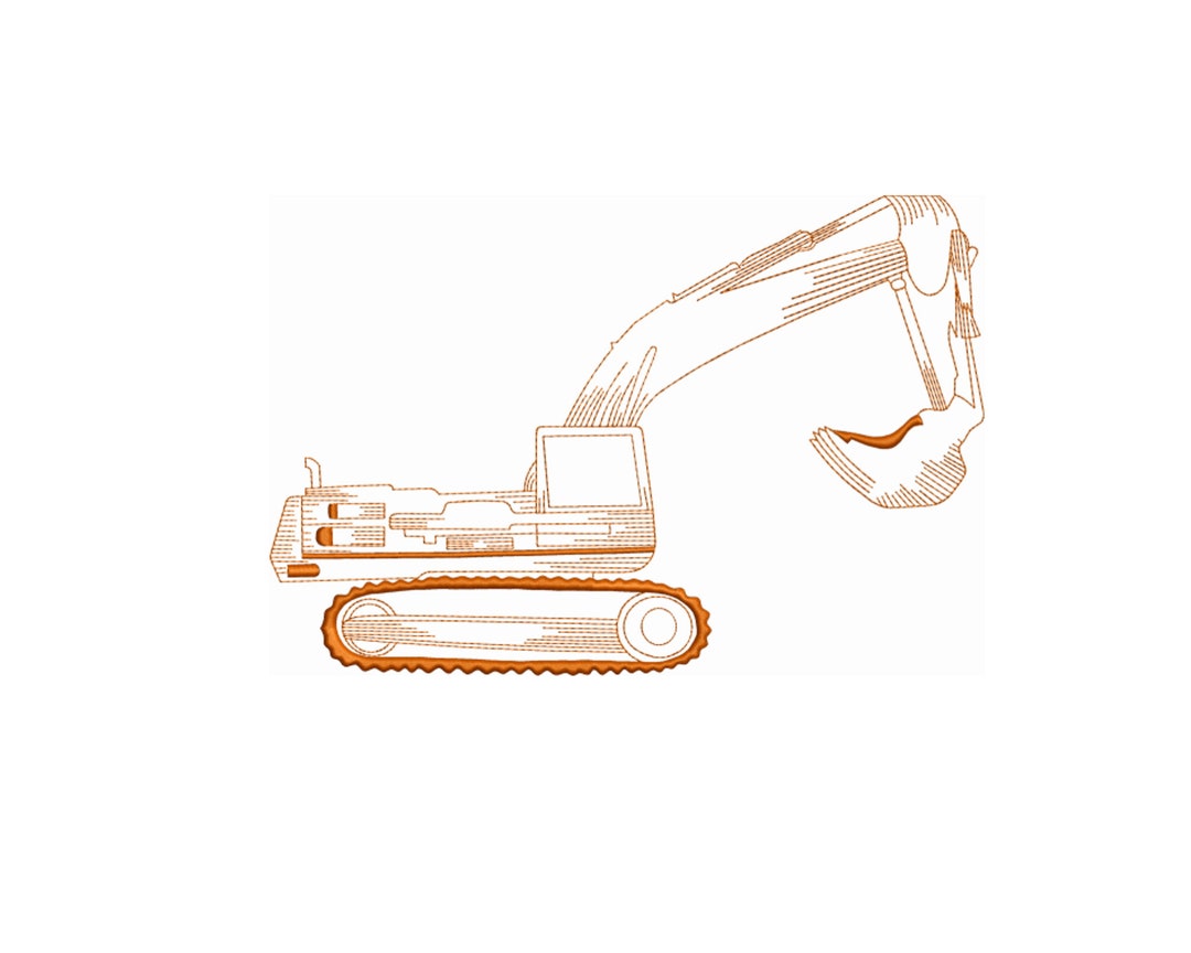 Digger Embroidery Design, Digger Sketch Machine Embroidery Design ...