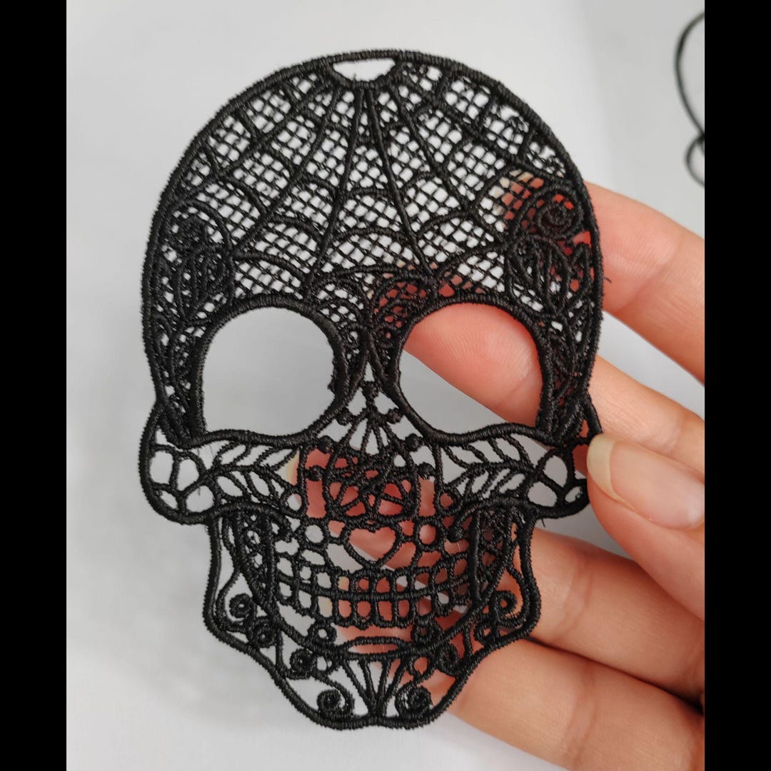 Freestanding Skull Embroidery Design: Lace Skull Pattern (instant ...