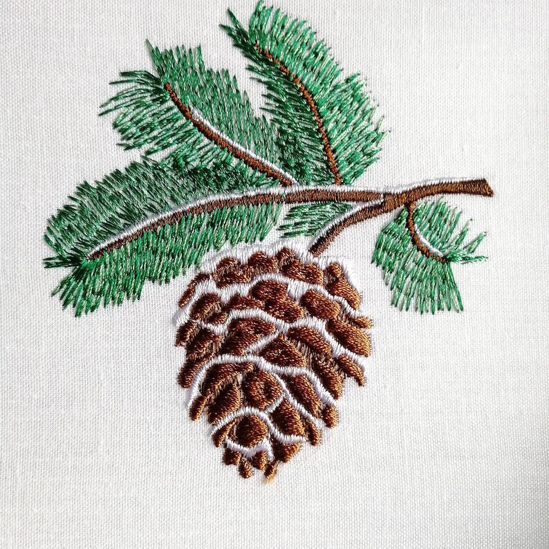 Pine Cone Embroidery Design: Winter Forest Pattern (3 Sizes) (instant ...