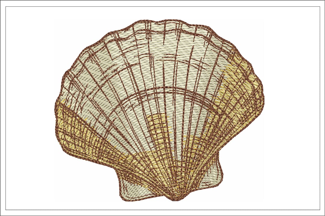 Shell Embroidery Design, Sea Shell Embroidery File, Beach Machine ...