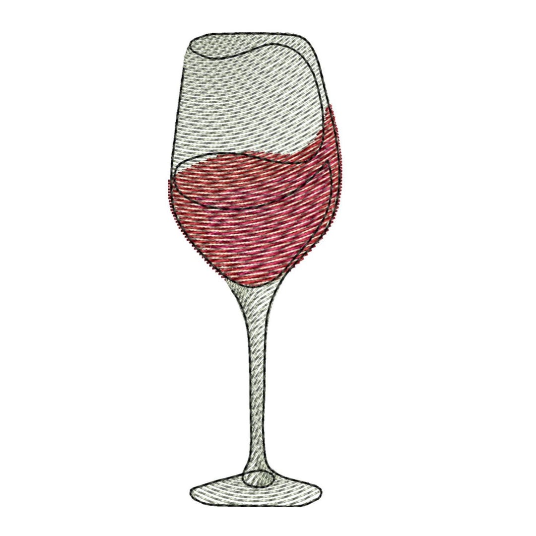 Wine Glass Machine Embroidery Design (instant Download) - Etsy