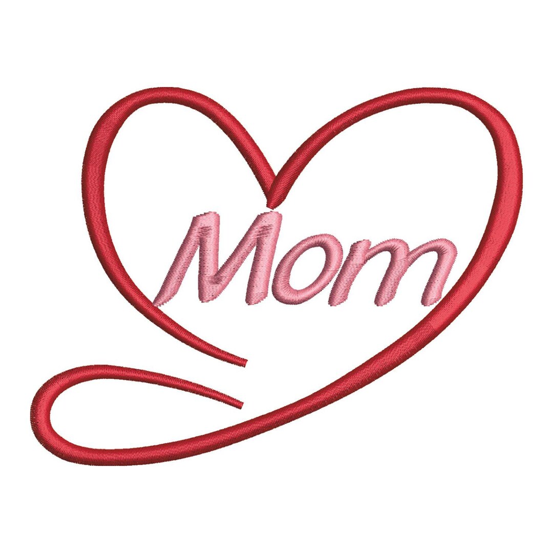 Mom Heart Embroidery Design – Mother's Day Gift (digital Download) - Etsy