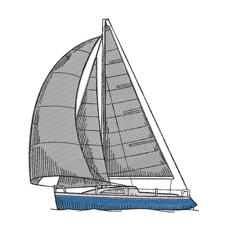Sailboat Embroidery Design: Fill Stitch Boat Pattern (instant Download ...
