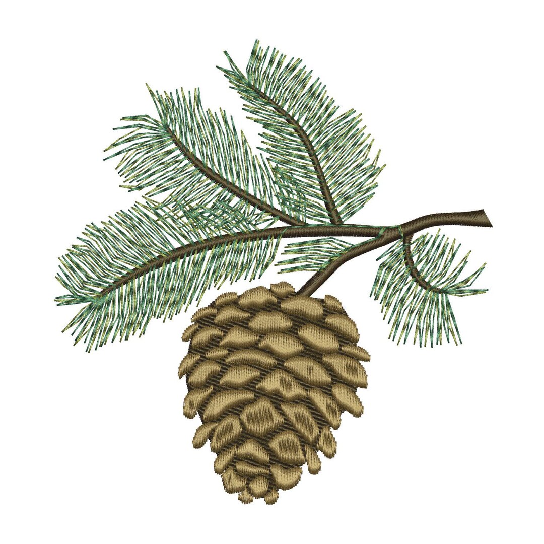 Pine Cone Embroidery Design: Forest Nature Pattern (machine Embroidery ...